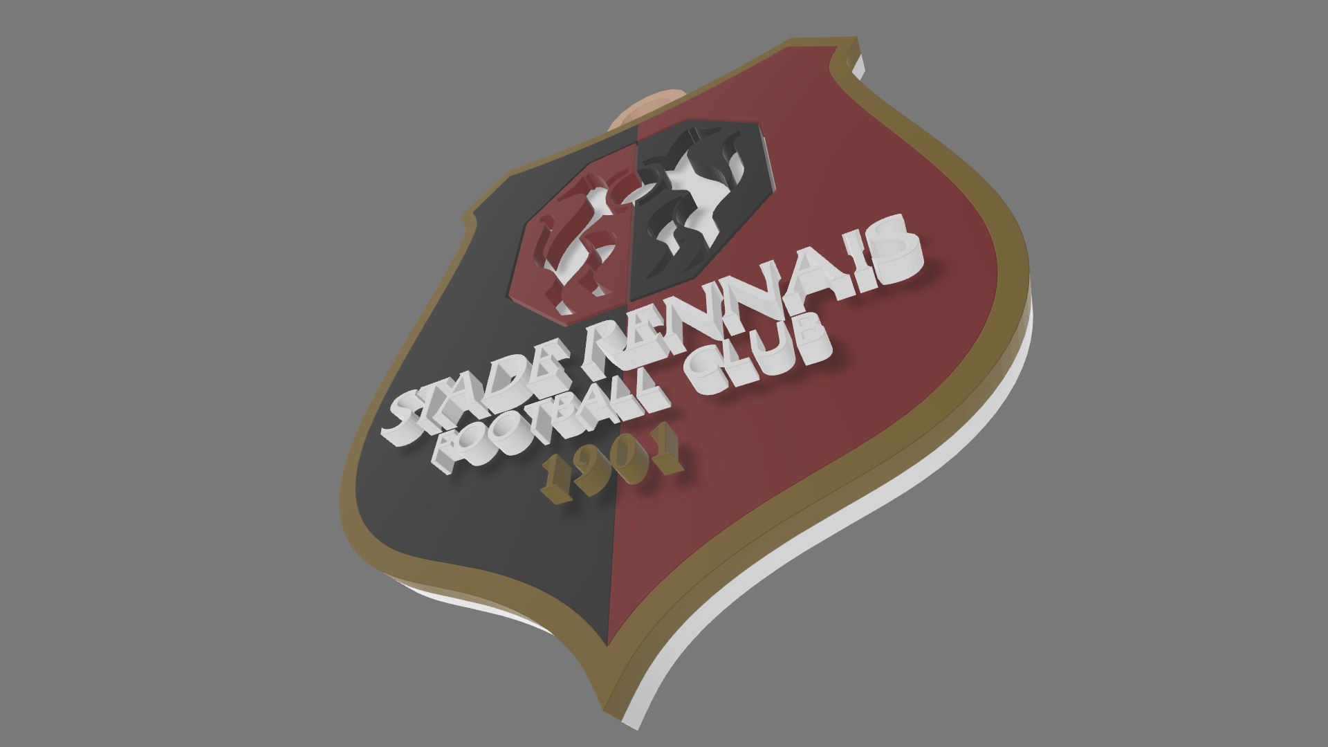 Stade Rennes Logo Team Printable And Renderable Keychan 3D Model ...