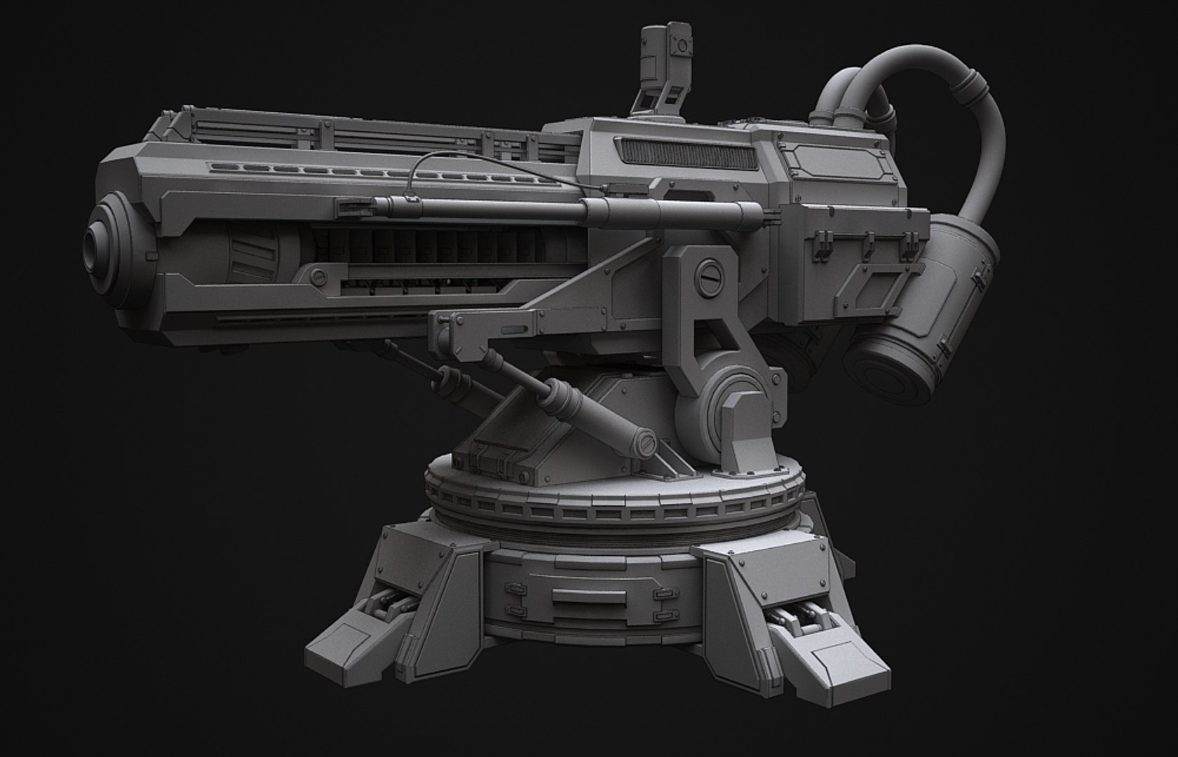 3dsmax Gun Railgun