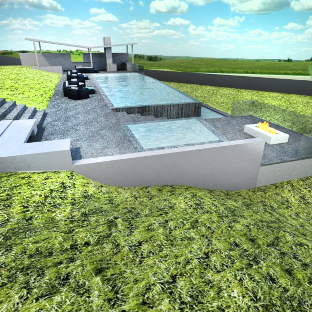 3d House Spa Pool Model