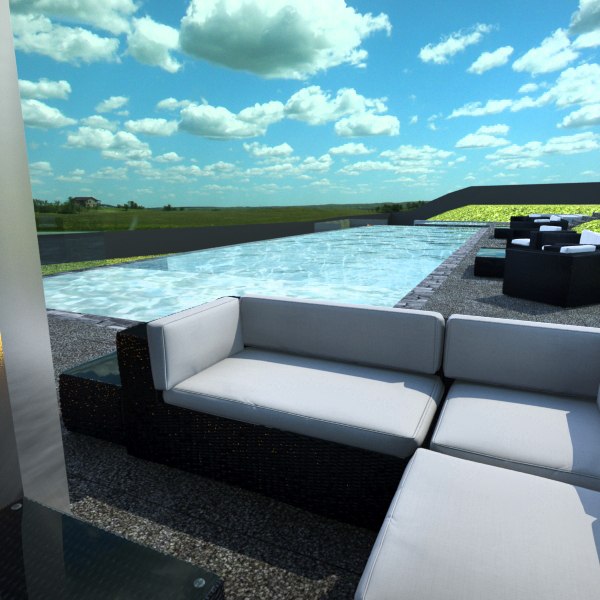 3d house spa pool model