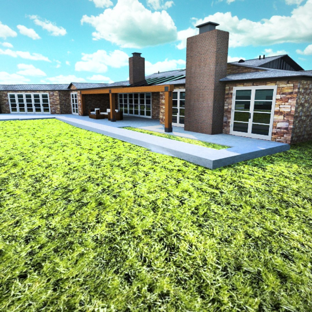 3d house spa pool model
