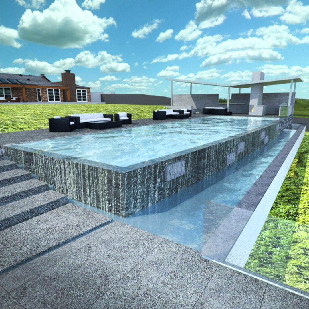 3d House Spa Pool Model