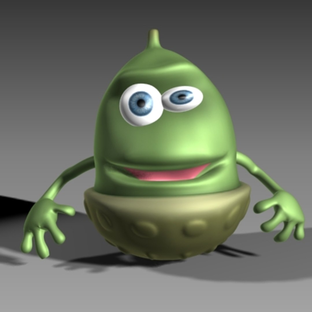 Cute Acorn Character Bone 3d Model