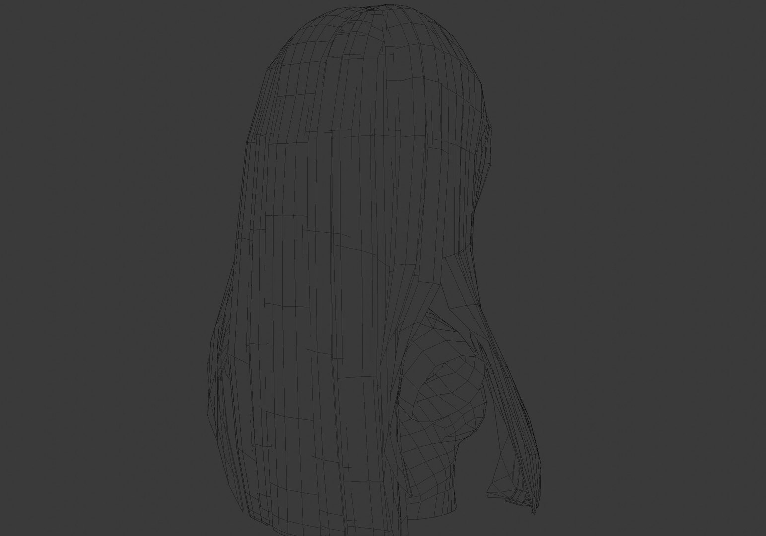 Female Long Hairstyle 3D Model - TurboSquid 1913620