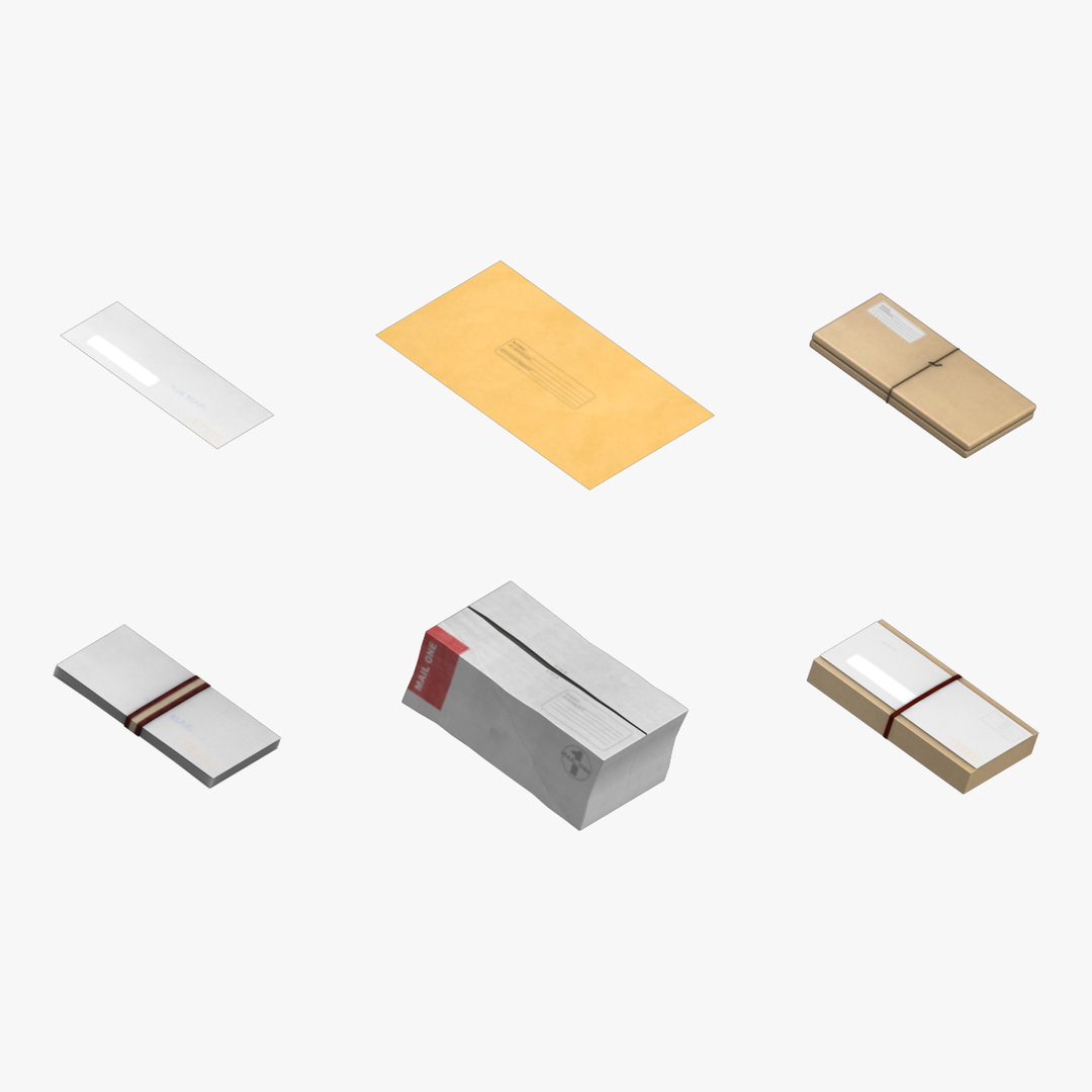 Mail Pack Envelope Package 3d Obj