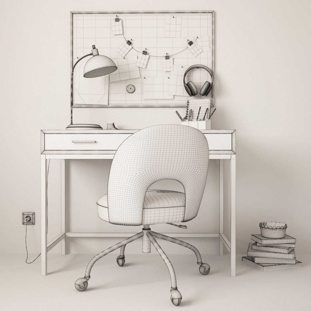 3D Decor Desk Model - TurboSquid 1559554