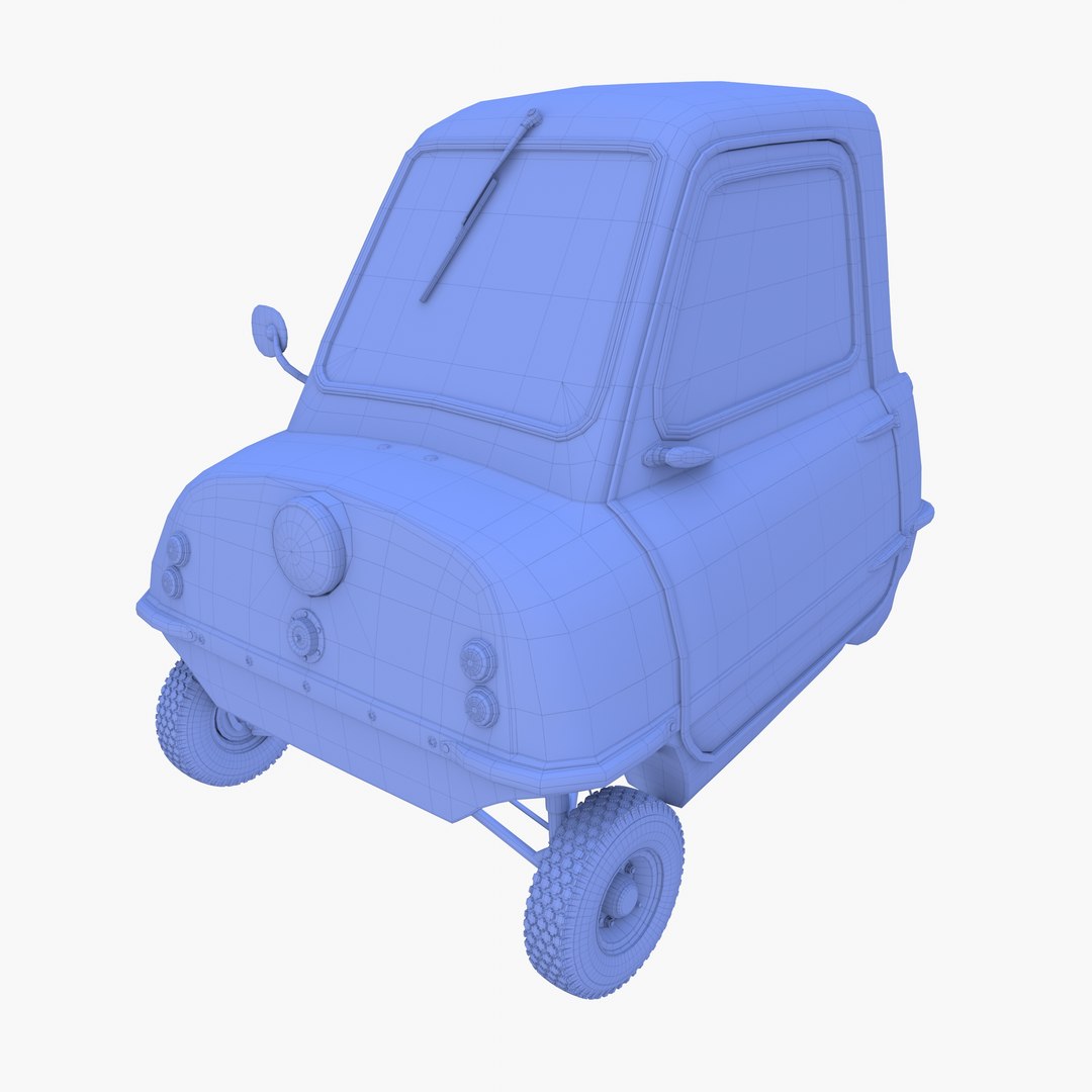 3D Peel P50 Blue With Chassis Model - TurboSquid 1786770