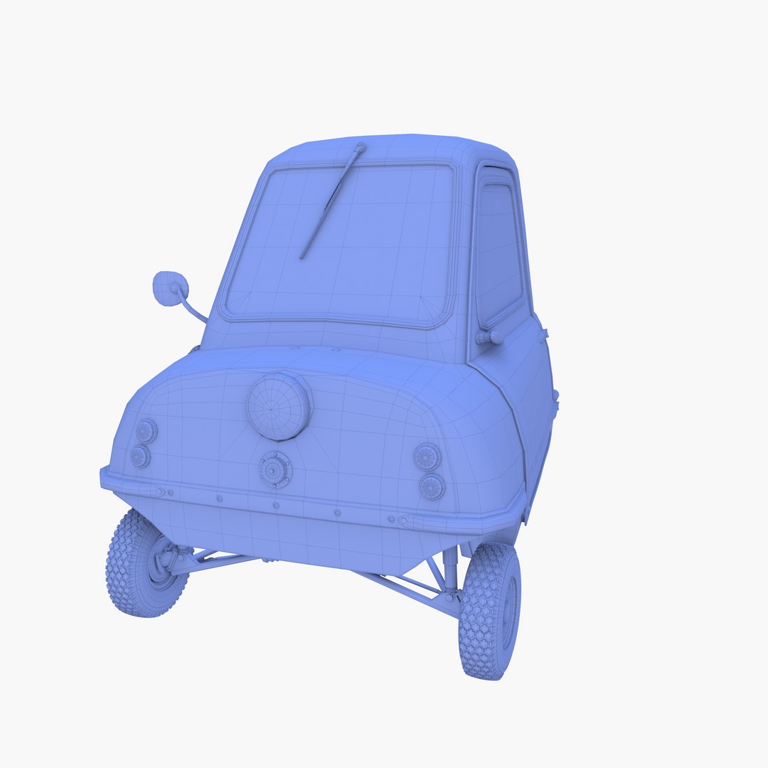 3D Peel P50 Blue With Chassis Model - TurboSquid 1786770