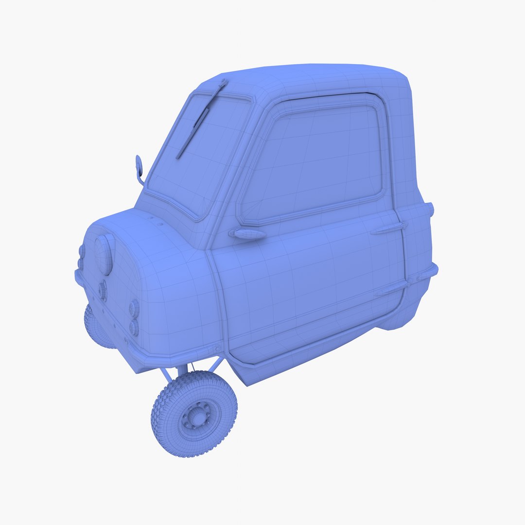 3D Peel P50 Blue With Chassis Model - TurboSquid 1786770