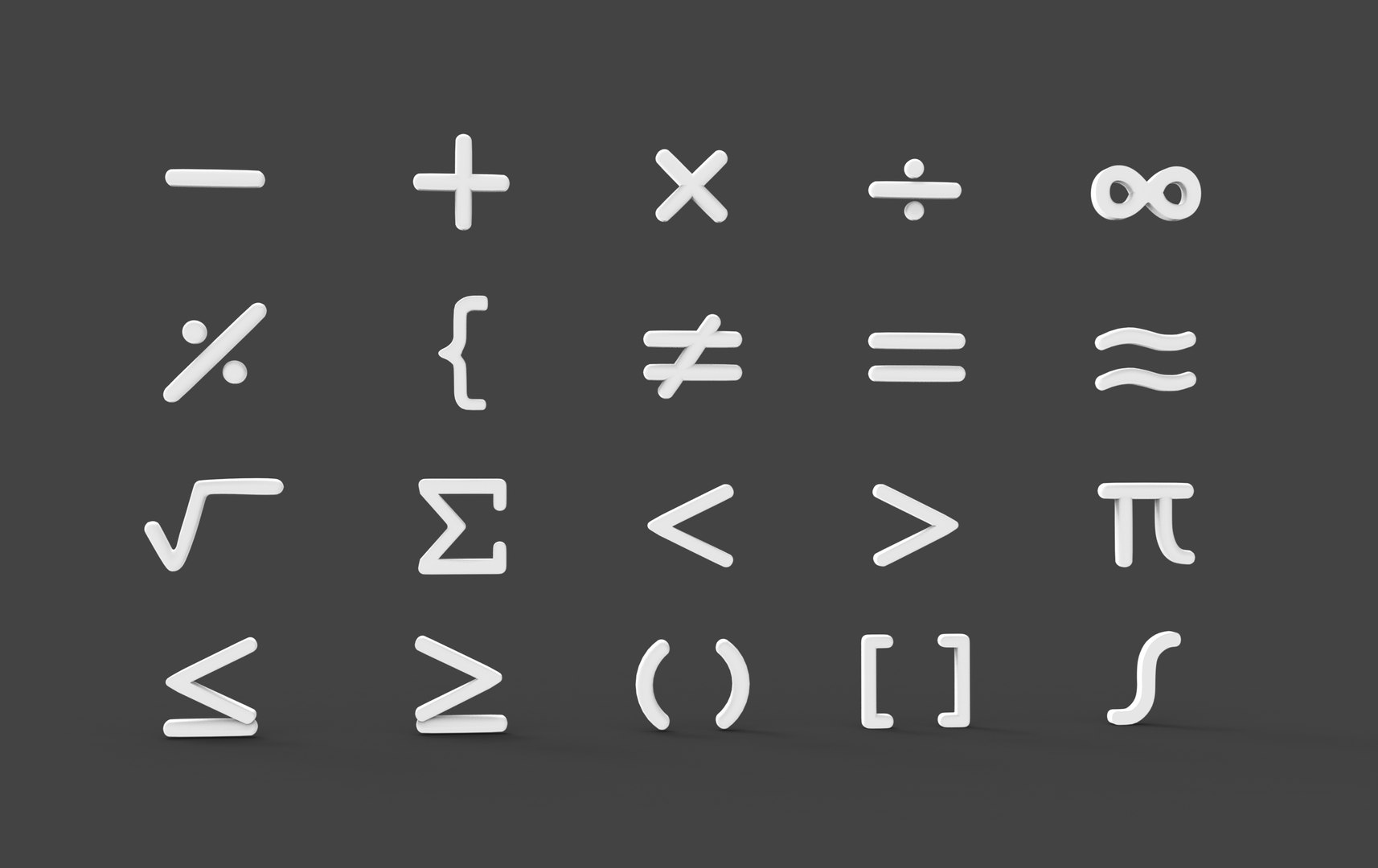 3D Mathematical Symbol 3D Model Model - TurboSquid 2344977