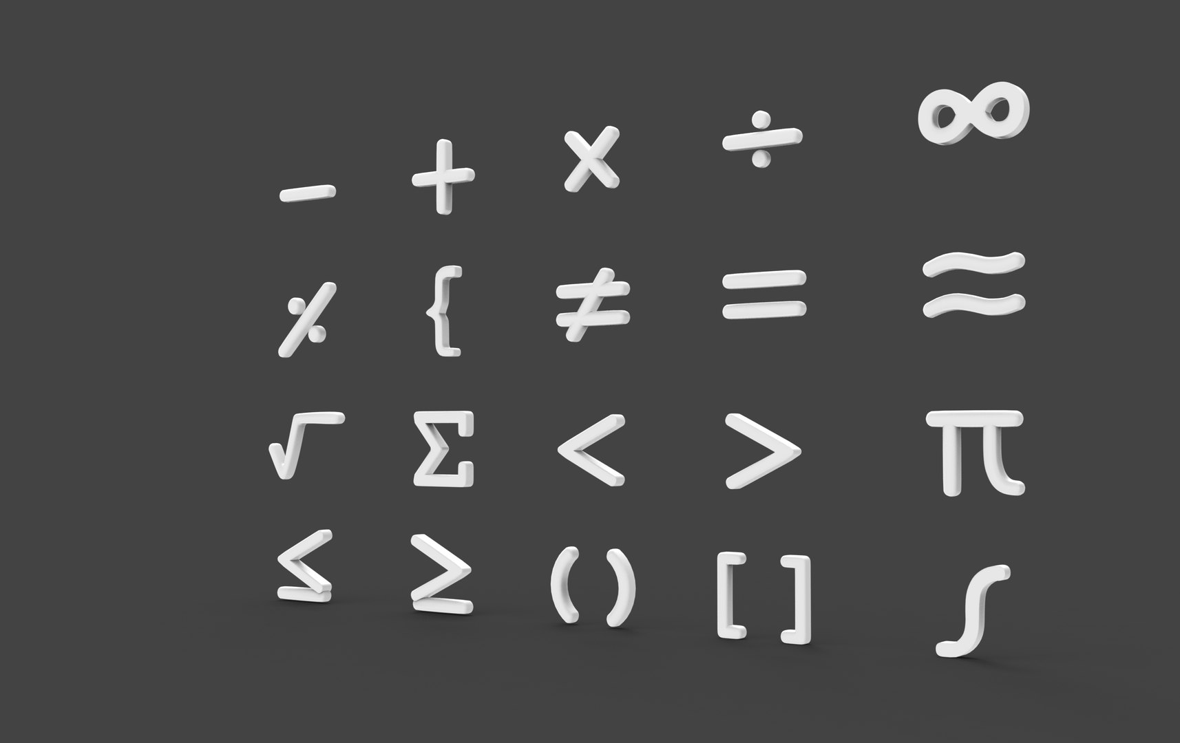 3D Mathematical Symbol 3D Model Model - TurboSquid 2344977