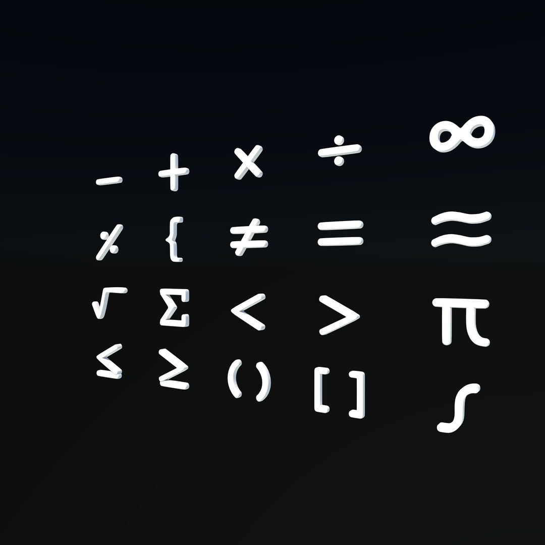 3D Mathematical Symbol 3D Model Model - TurboSquid 2344977