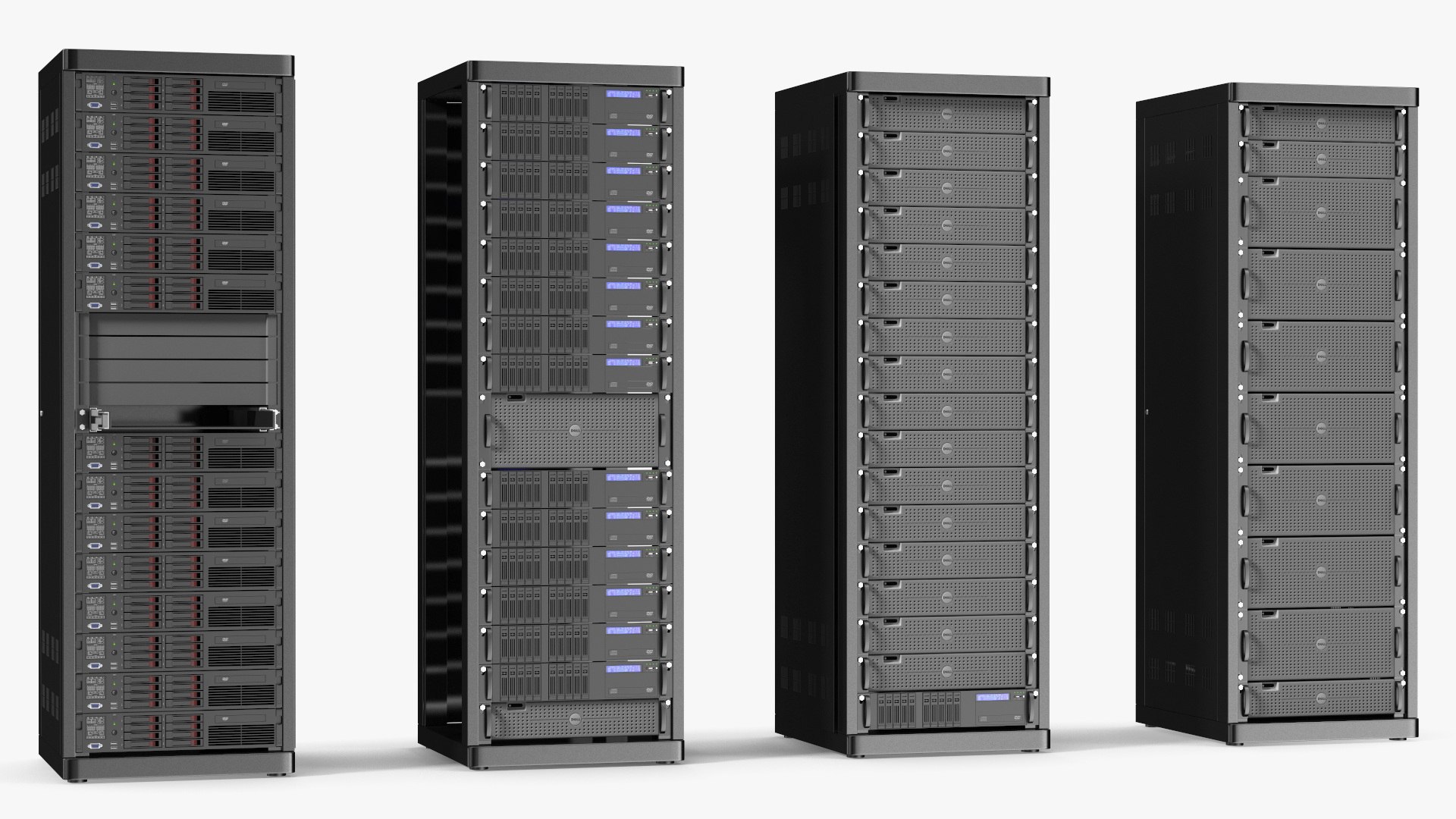 Server Rack Cabinet Array Model - TurboSquid 2279353