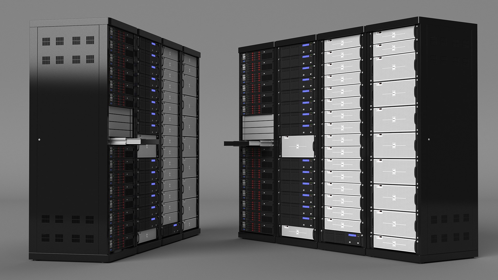 Server Rack Cabinet Array Model - TurboSquid 2279353