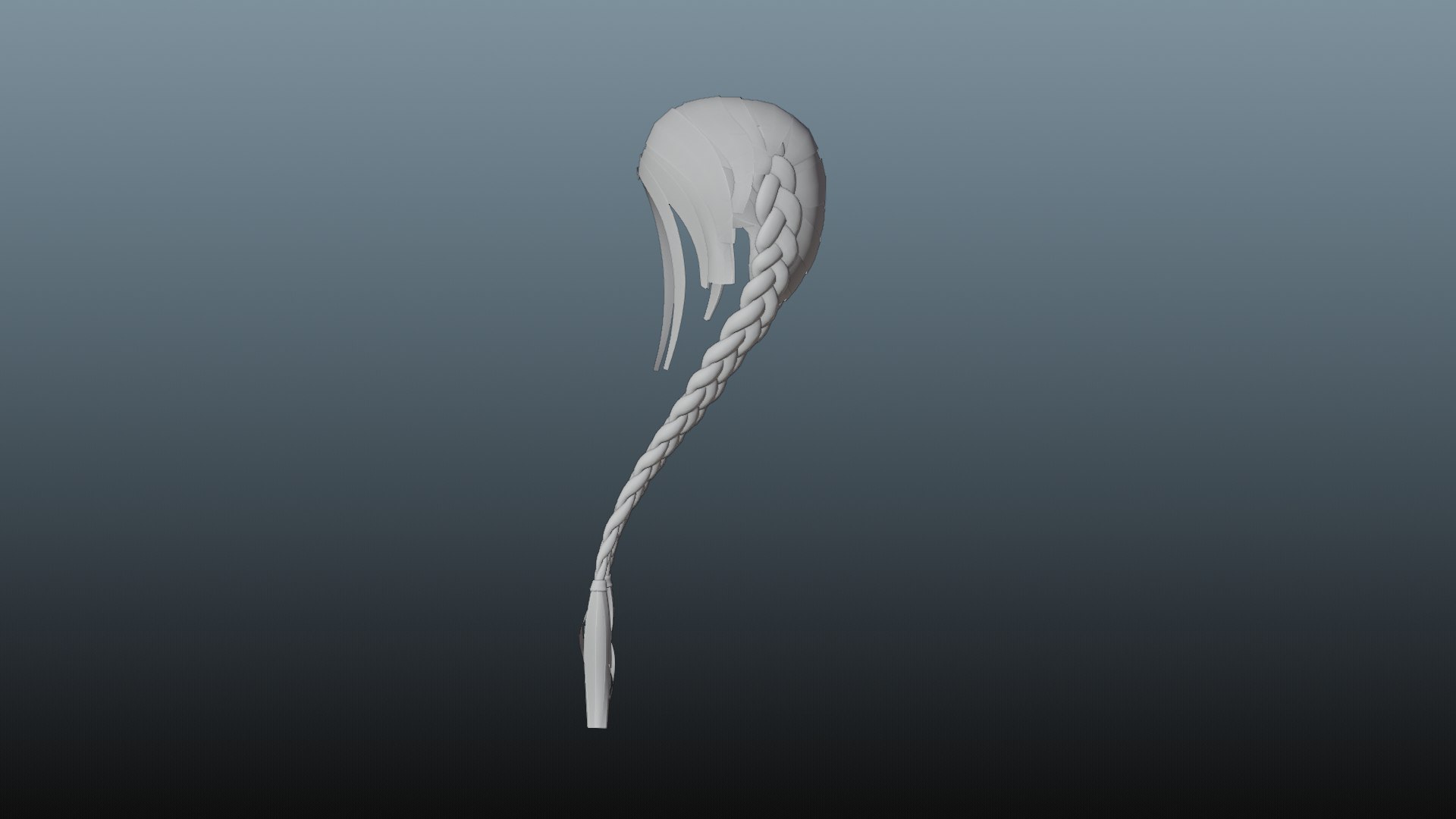 Female Braid Hair Low Poly 4 Colors 3D Model - TurboSquid 2129390