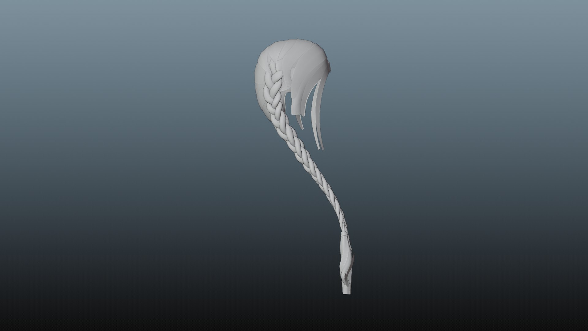 Female Braid Hair Low Poly 4 Colors 3D Model - TurboSquid 2129390