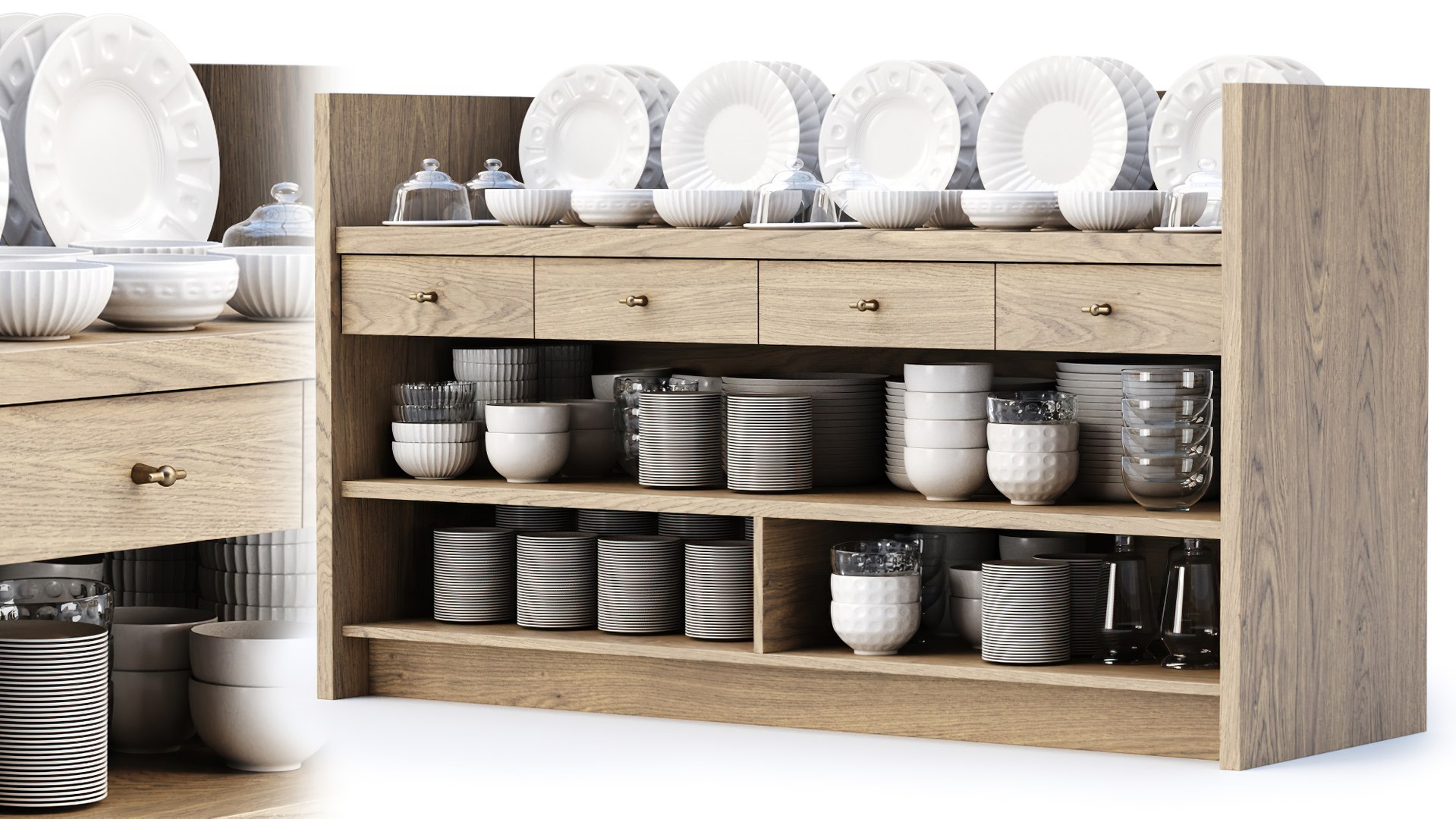 3D Mira Restaurant Cabinet With Dishes V2 By Bpoint Design - TurboSquid ...