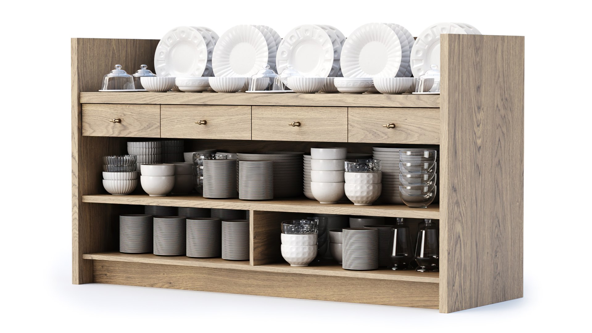3D Mira Restaurant Cabinet With Dishes V2 By Bpoint Design - TurboSquid ...