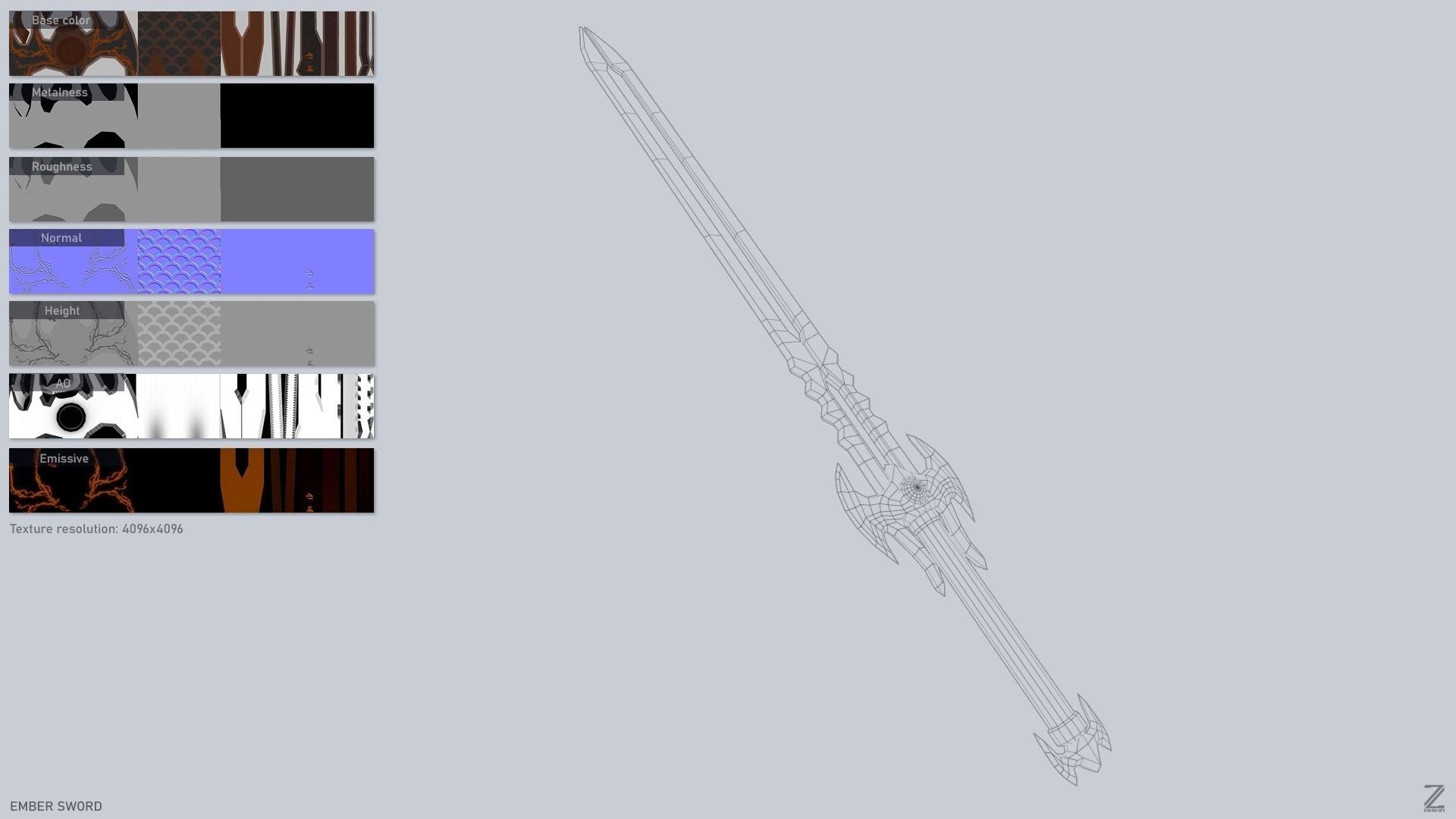 Ember Sword 3D - TurboSquid 2236692