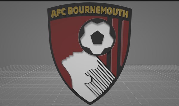 modelo 3d Logotipo de Bournemouth Fc Keychan imprimible y renderizable ...