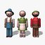 3d Model Wooden Toy Characters