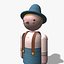 3d Model Wooden Toy Characters