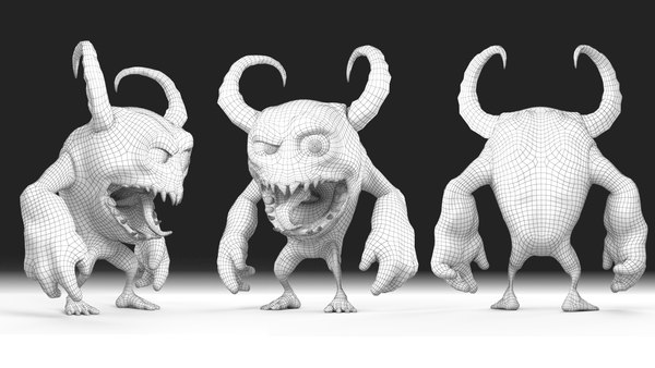 Funny Cartoon Demon with Horns model - TurboSquid 1743644