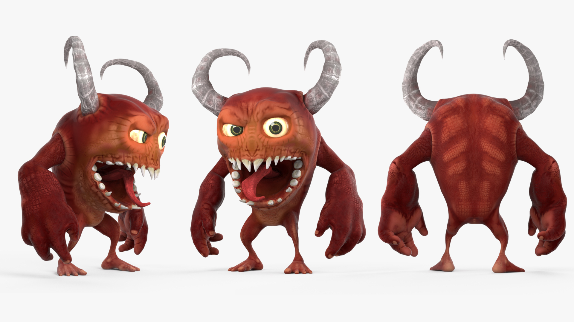 Funny Cartoon Demon with Horns model - TurboSquid 1743644