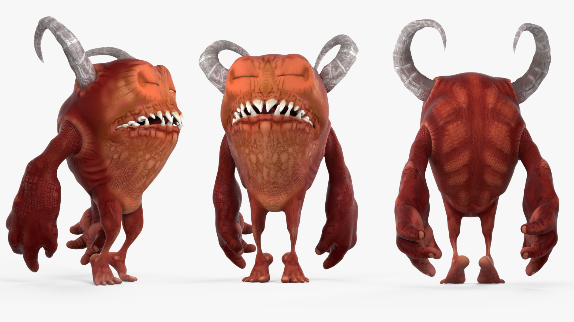 Funny Cartoon Demon with Horns model - TurboSquid 1743644
