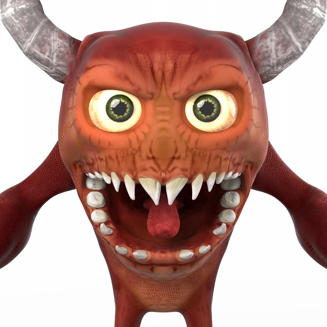 Funny Cartoon Demon with Horns model - TurboSquid 1743644