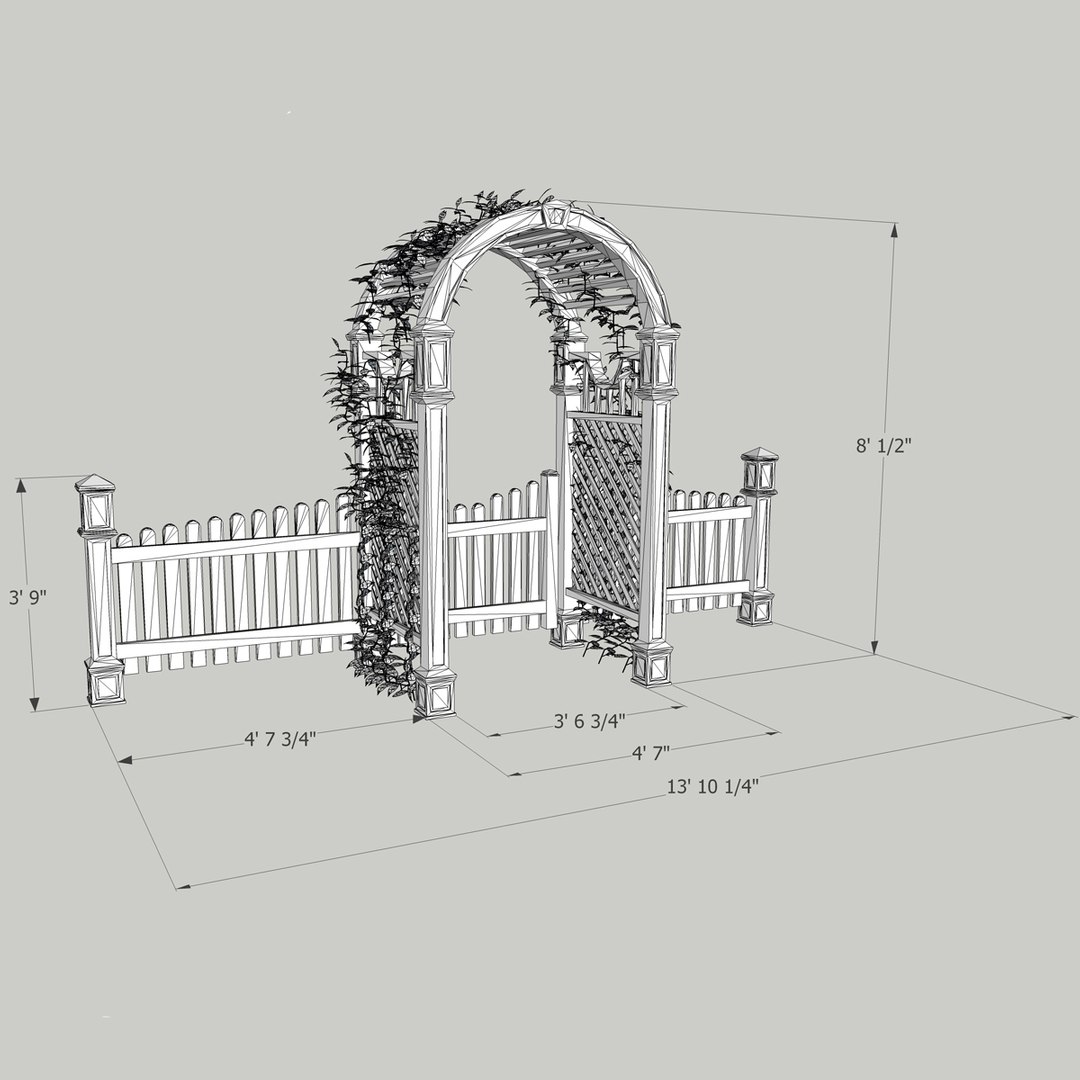 Max White Picket Fence Arbor