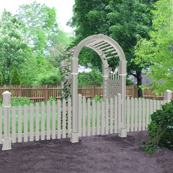 max white picket fence arbor