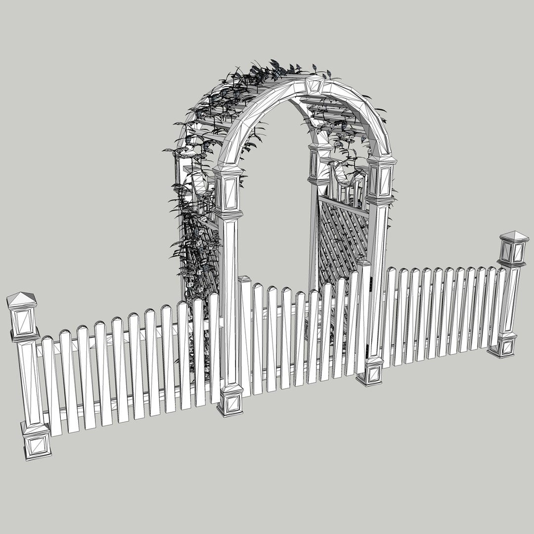 Max White Picket Fence Arbor