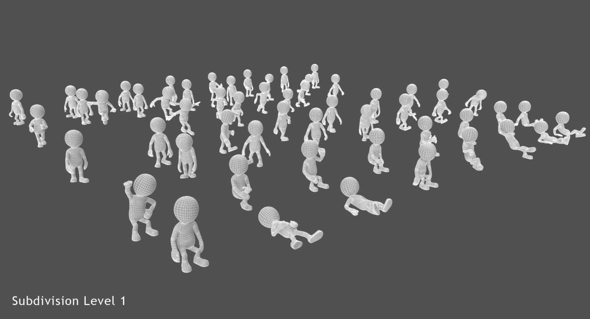 Poses stickman walking sitting 3D model - TurboSquid 1257706