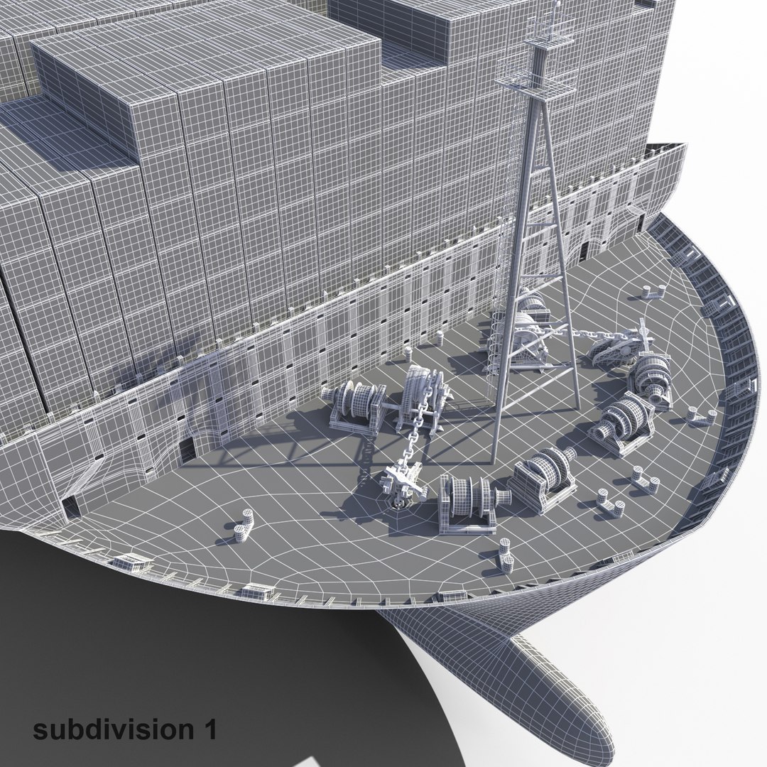 3ds max triple e class container ship