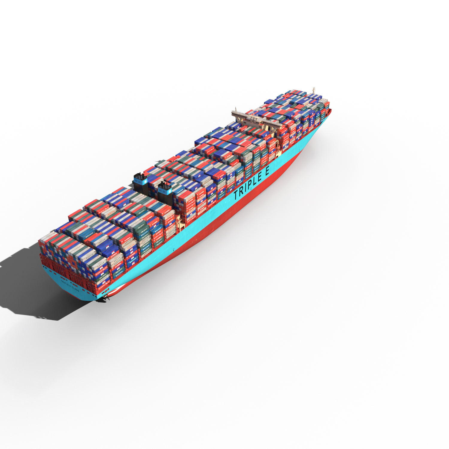 3ds max triple e class container ship