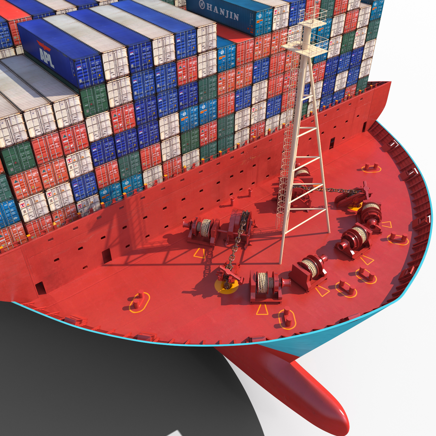 3ds max triple e class container ship