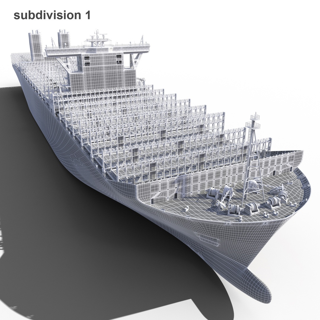 3ds max triple e class container ship