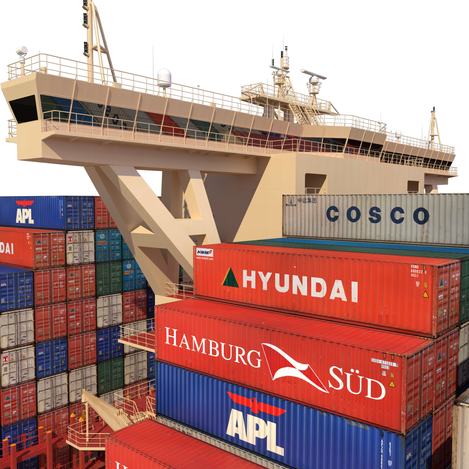 3ds max triple e class container ship