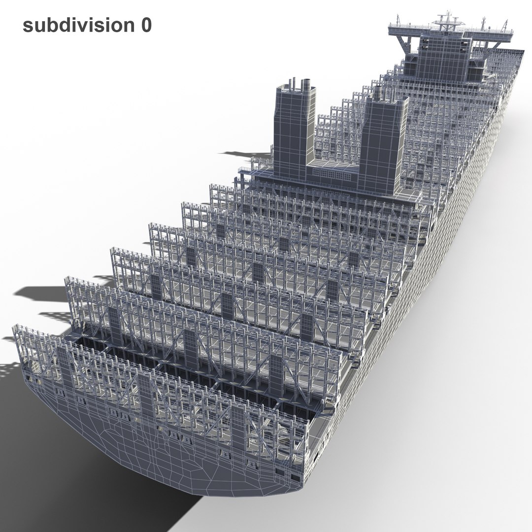 3ds max triple e class container ship