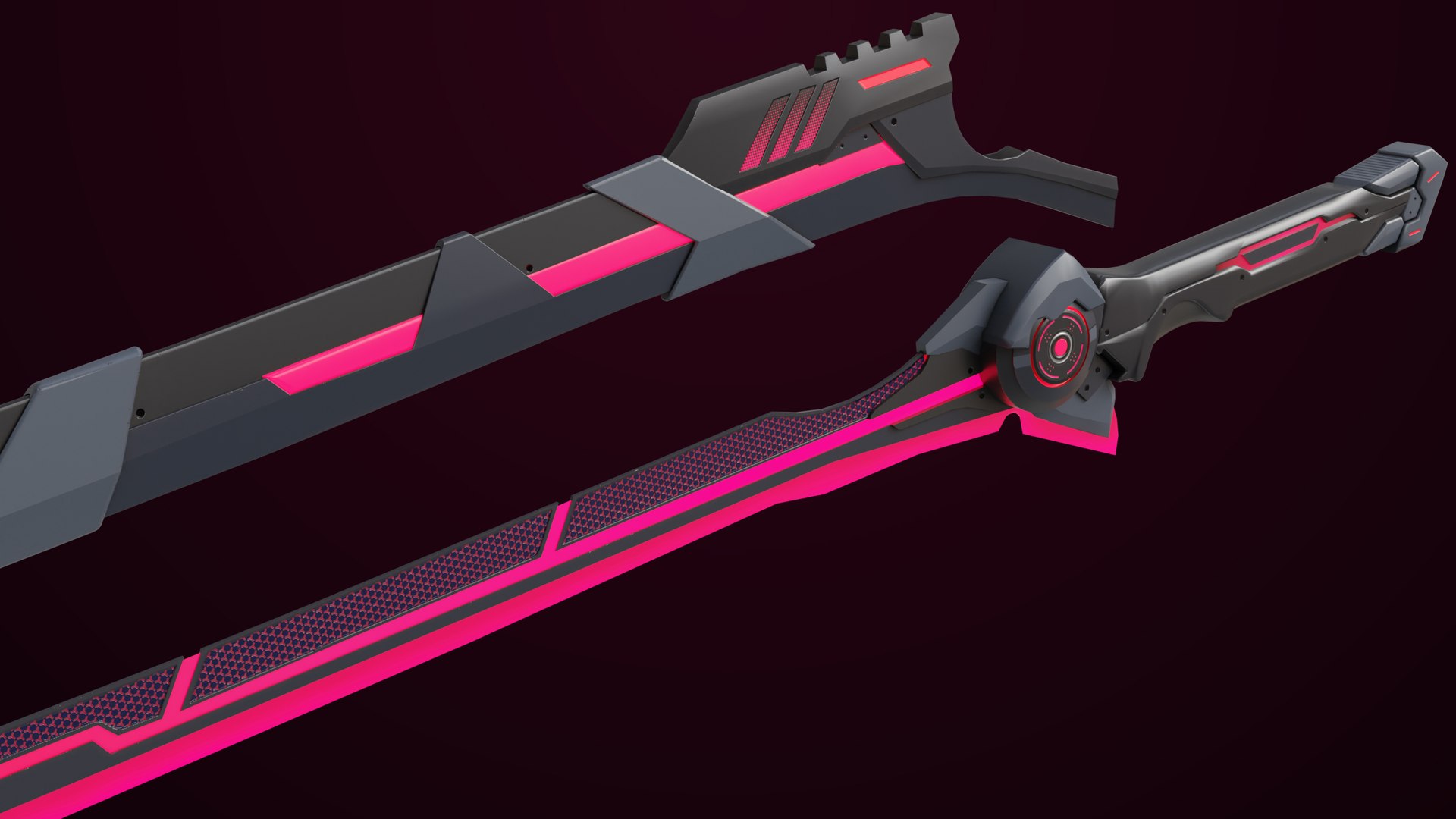 Sci-Fi Sword 10 Red All PBR Unity UE Textures 3D model - TurboSquid 2161938