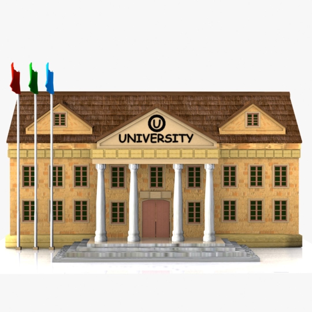 Cartoon University Uni 3d Model
