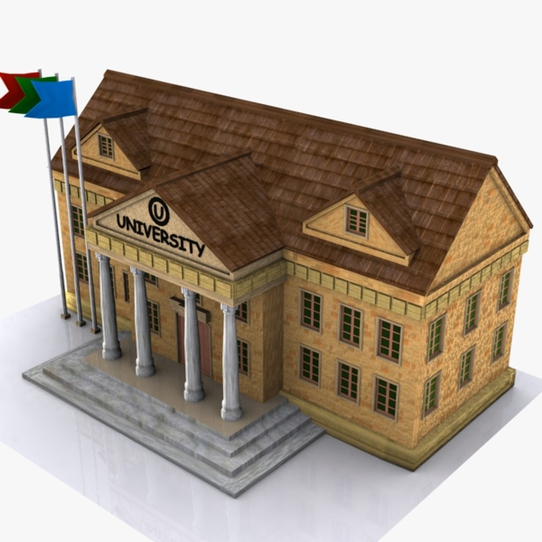 Cartoon University Uni 3d Model
