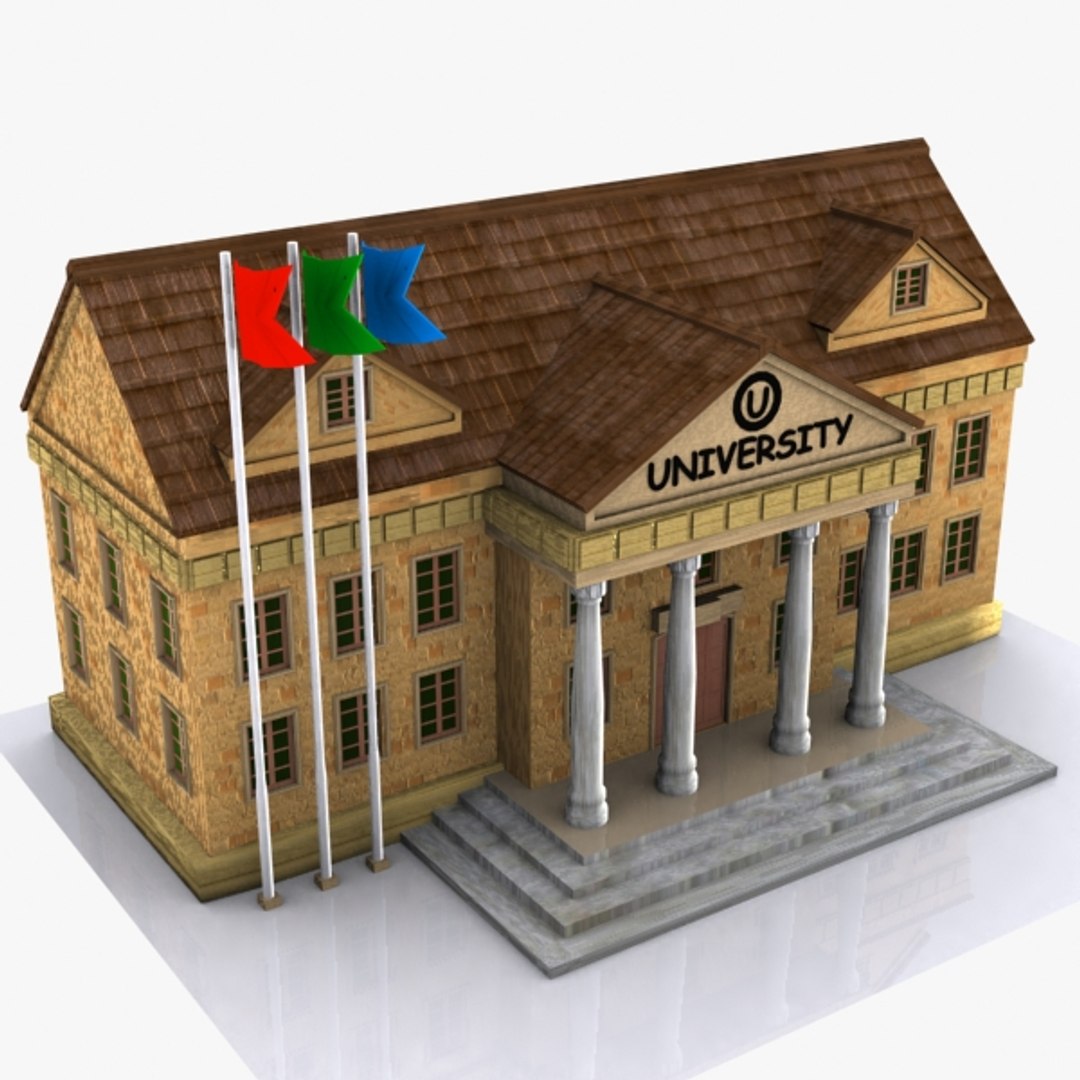 Cartoon University Uni 3d Model
