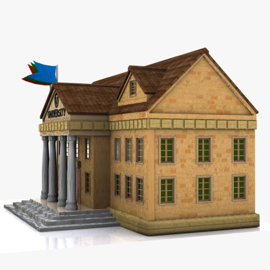 Cartoon University Uni 3d Model