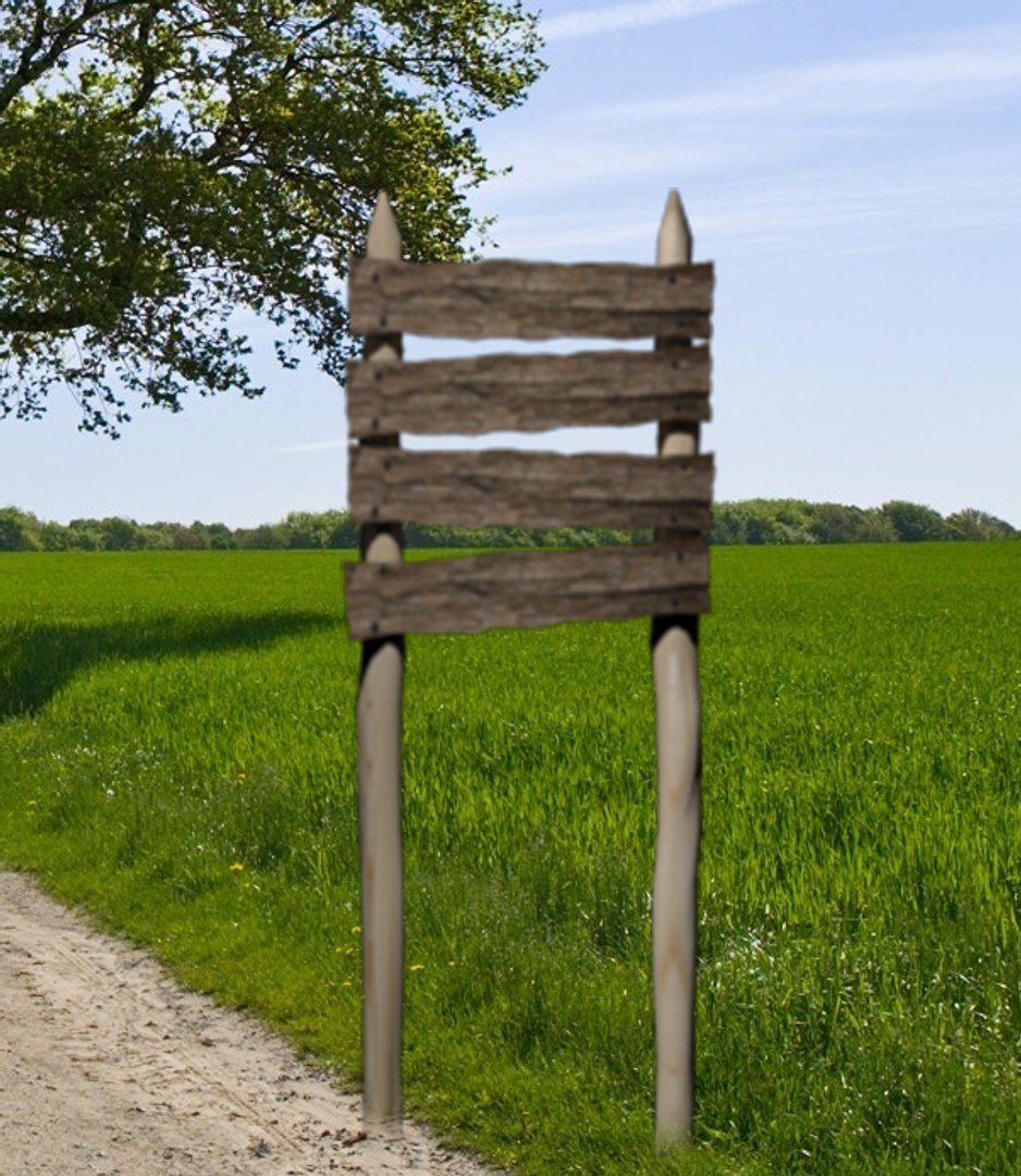 Easy Wooden Standing Sign 3d Max