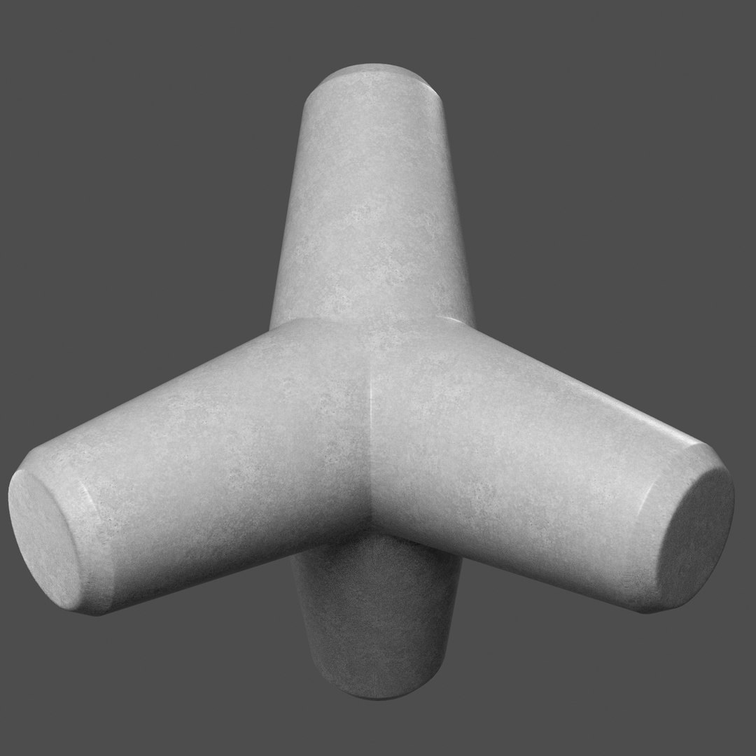 Tetrapod Concrete Structure 3d Model
