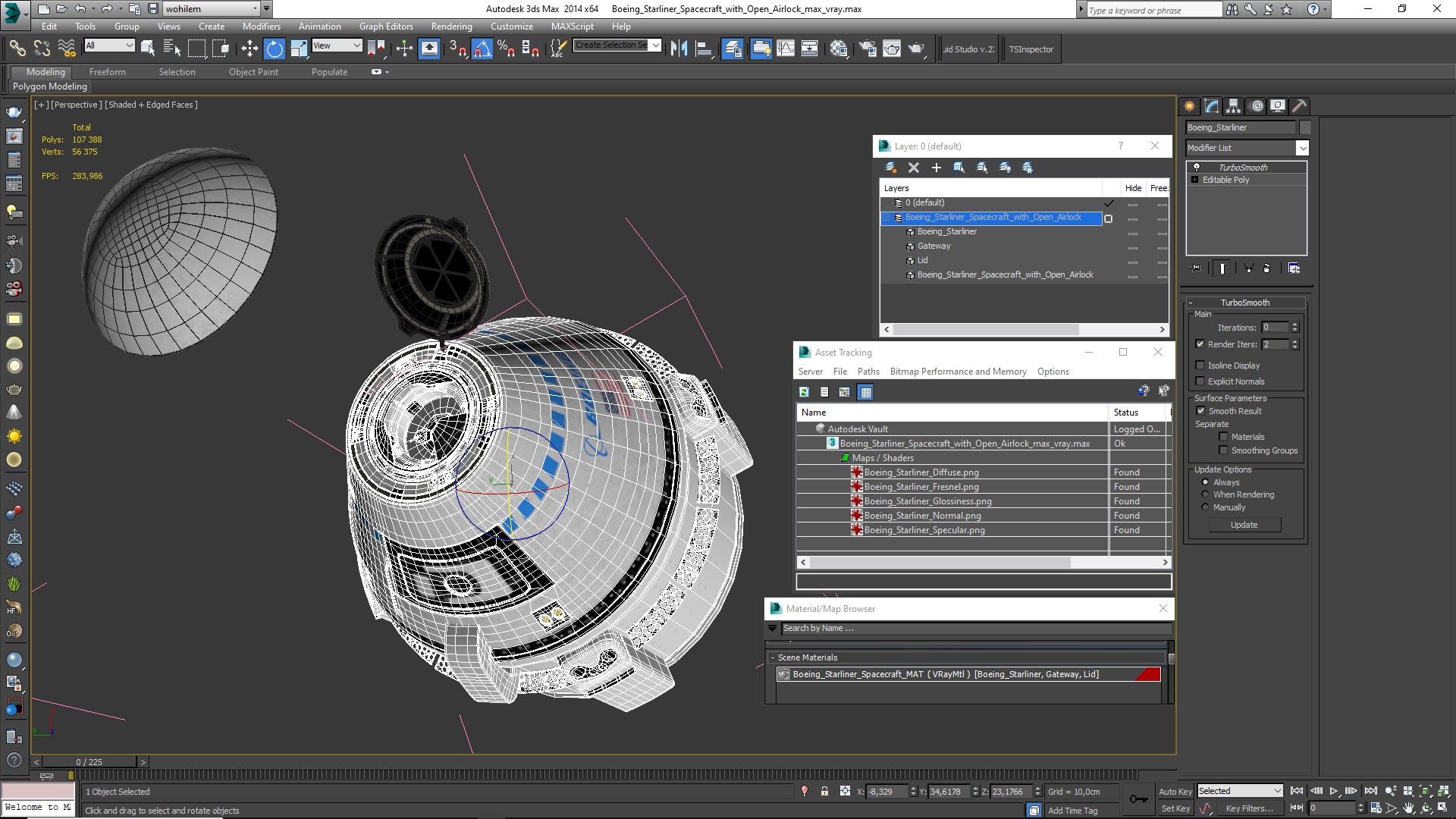 3D Model Boeing Starliner Spacecraft With Open Airlock - TurboSquid 2268784