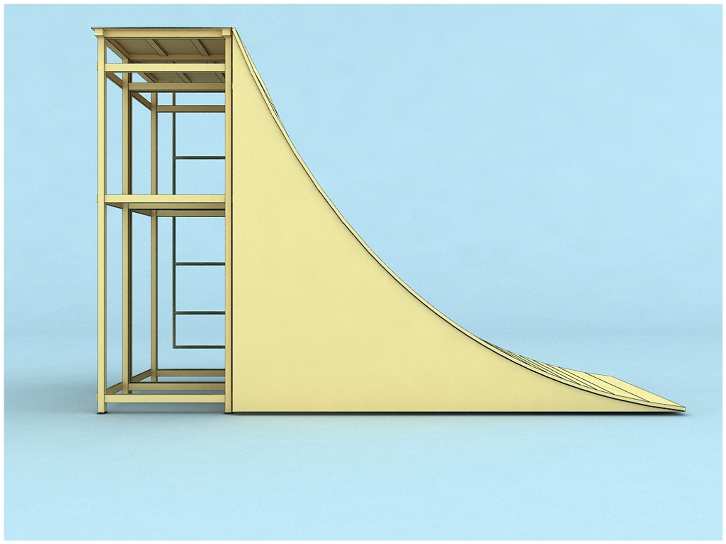 skate ramp - quarter 3d 3ds