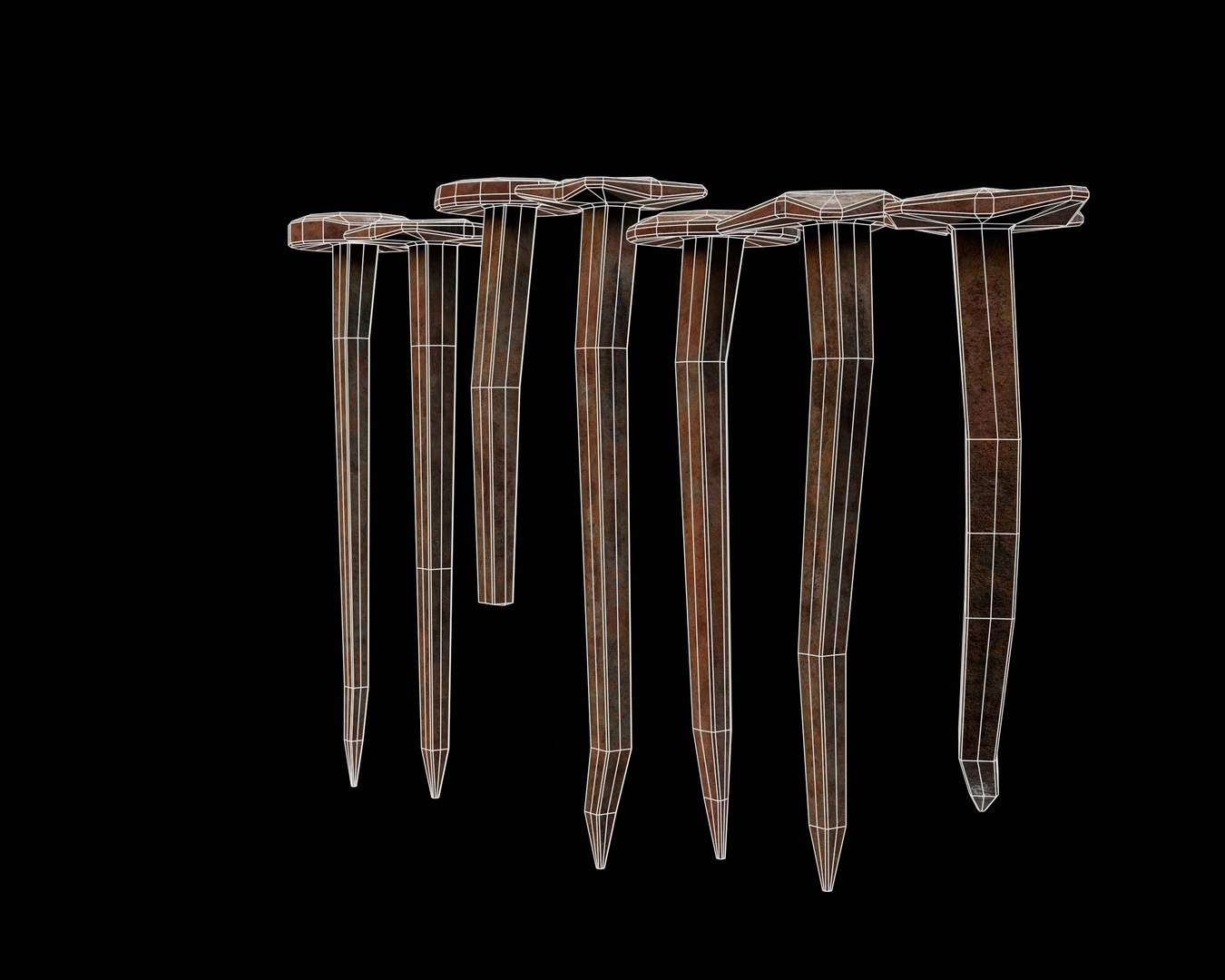 Heavy Rust Medieval Nails Model - TurboSquid 2354989